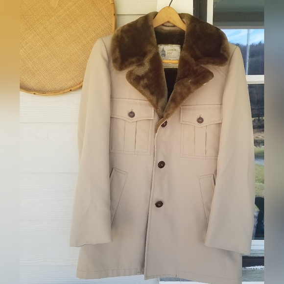 London Fog | Jackets & Coats | Vintage 97s Mens London Fog Faux Fur Lined Coat Jacket 38 R Dry ...